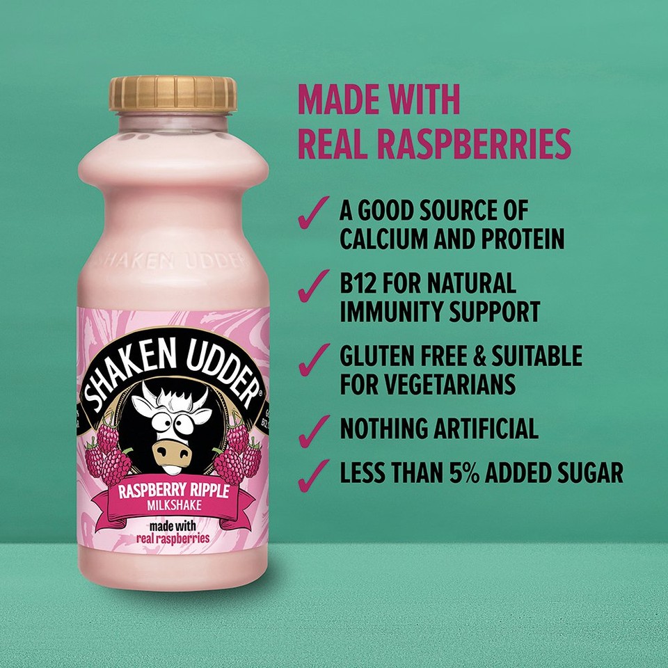 Shaken Udder Raspberry Ripple Milkshake - Morrisons Online Groceries ...
