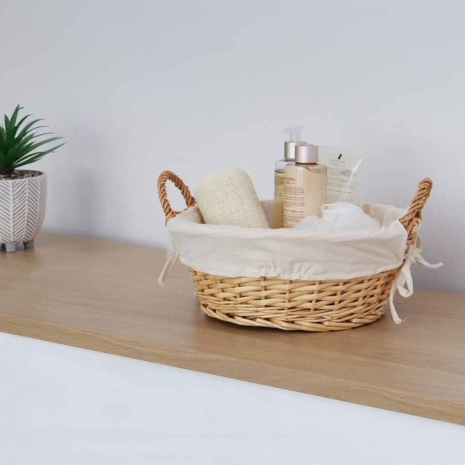 JVL Acacia Round Willow Storage Basket Honey - Morrisons Online ...