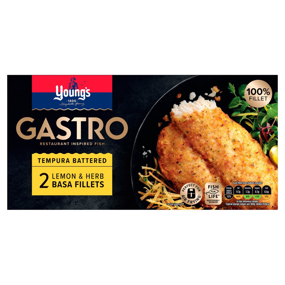 Young's Gastro Tempura Battered 2 Lemon & Herb Basa Fillets - Morrisons ...