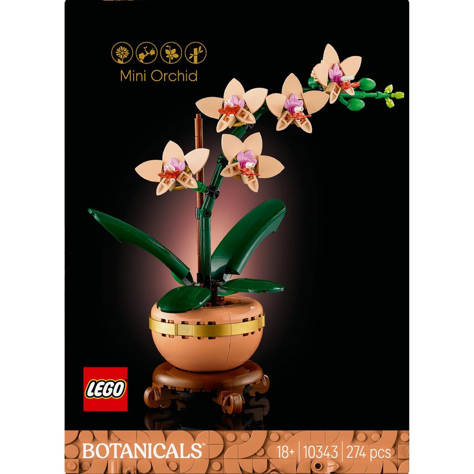 LEGO Botanicals Mini Orchid Faux Plant Set 10343 - Morrisons Online ...