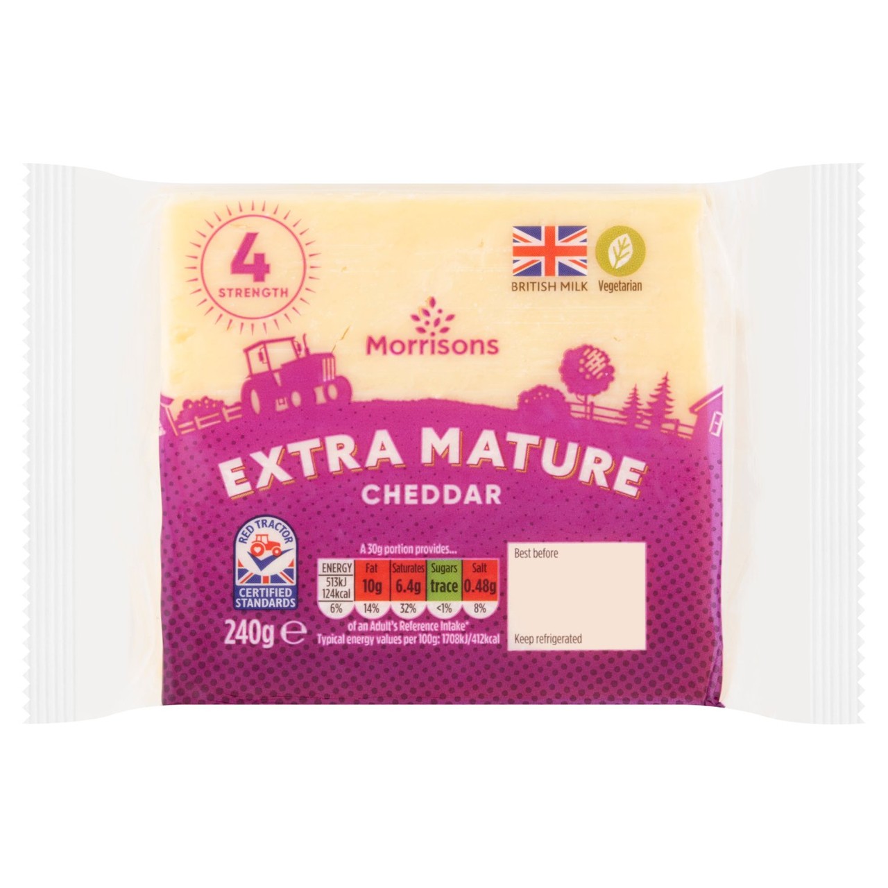 Morrisons Extra Mature White Cheddar 240g - Morrisons Online Groceries ...
