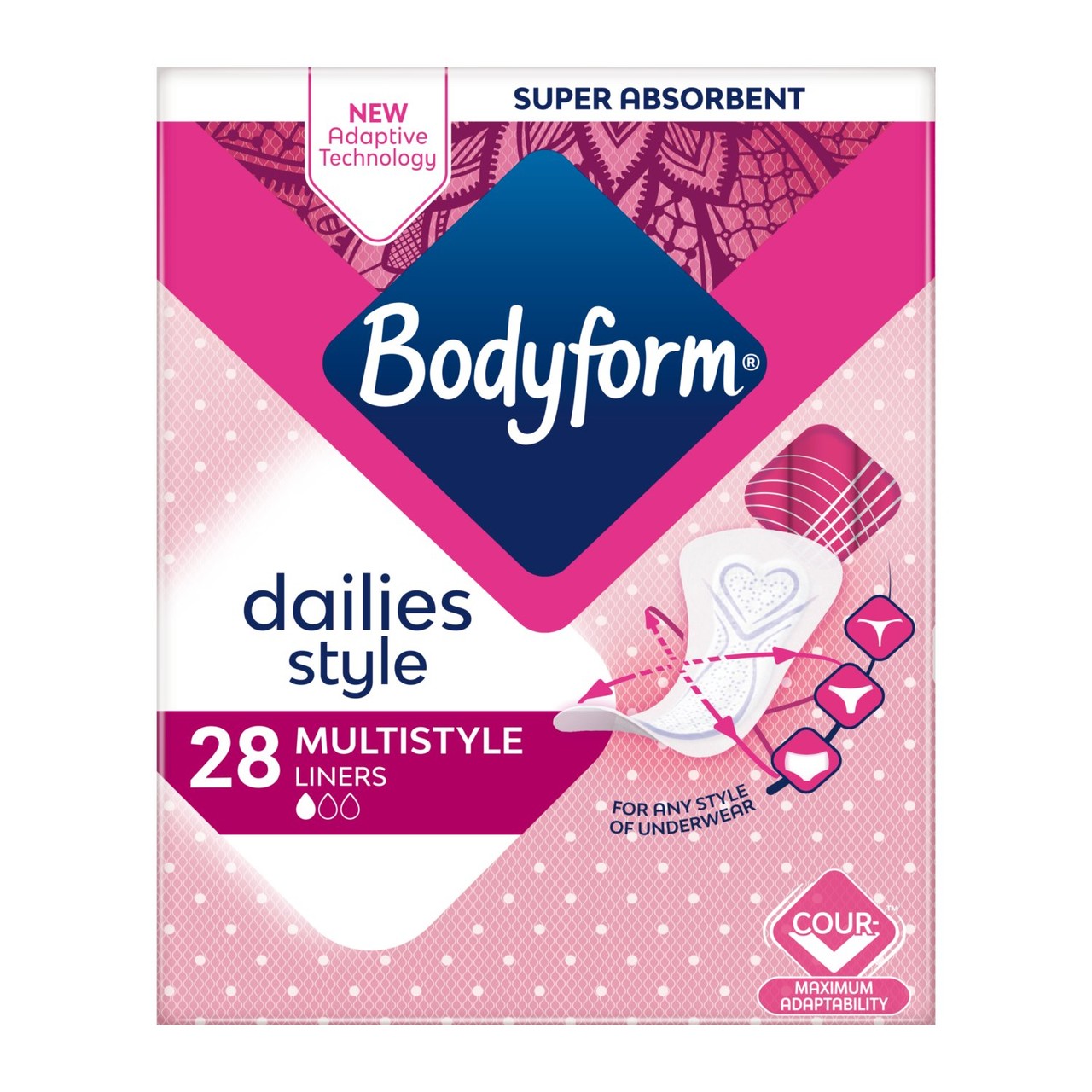Bodyform Dailies Multistyle Normal Panty Liners - Morrisons Online ...