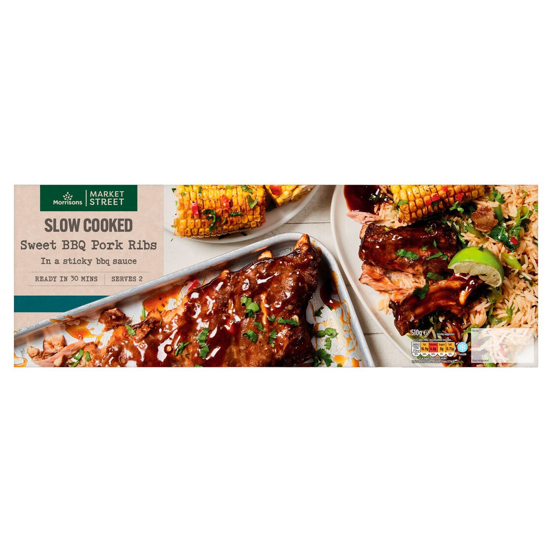 Morrisons Market Street Slow Cooked Sweet BBQ Pork Ribs 510g ...