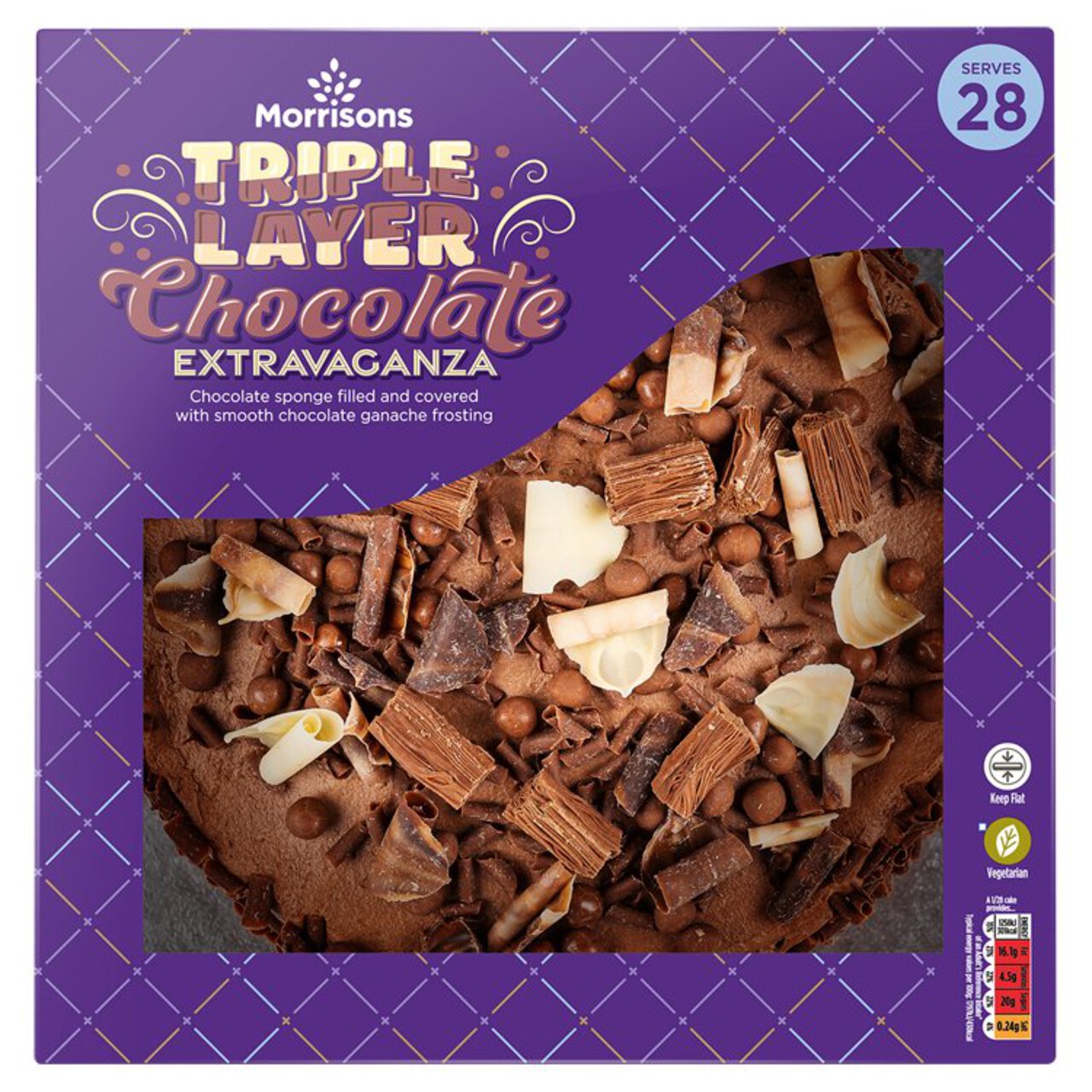 Morrisons Triple Layer Chocolate Extravaganza Celebration Cake ...
