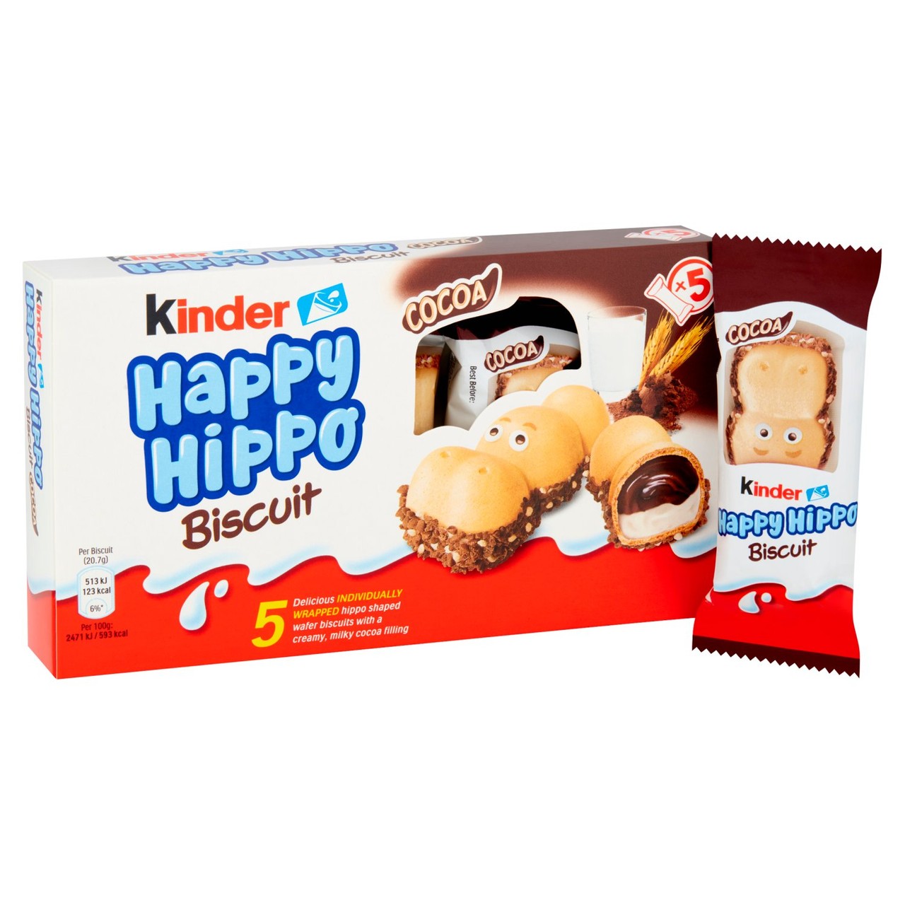 Kinder Happy Hippo Cocoa Cream Biscuits - Morrisons Online Groceries ...