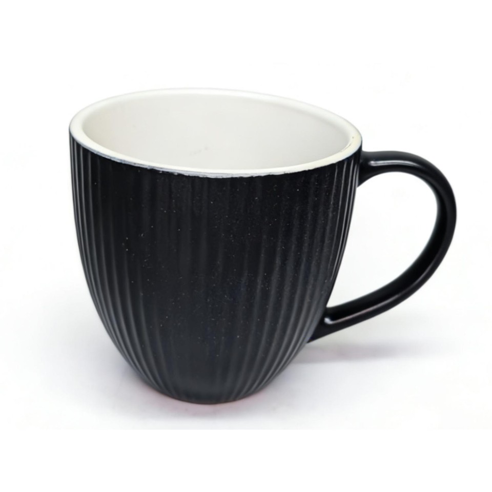 Nutmeg Home Ridged Value Mug Black - Morrisons Online Groceries & Offers