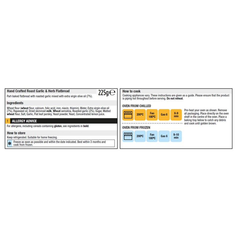 Morrisons The Best Roast Garlic & Herb Flatbread 225g - Morrisons ...