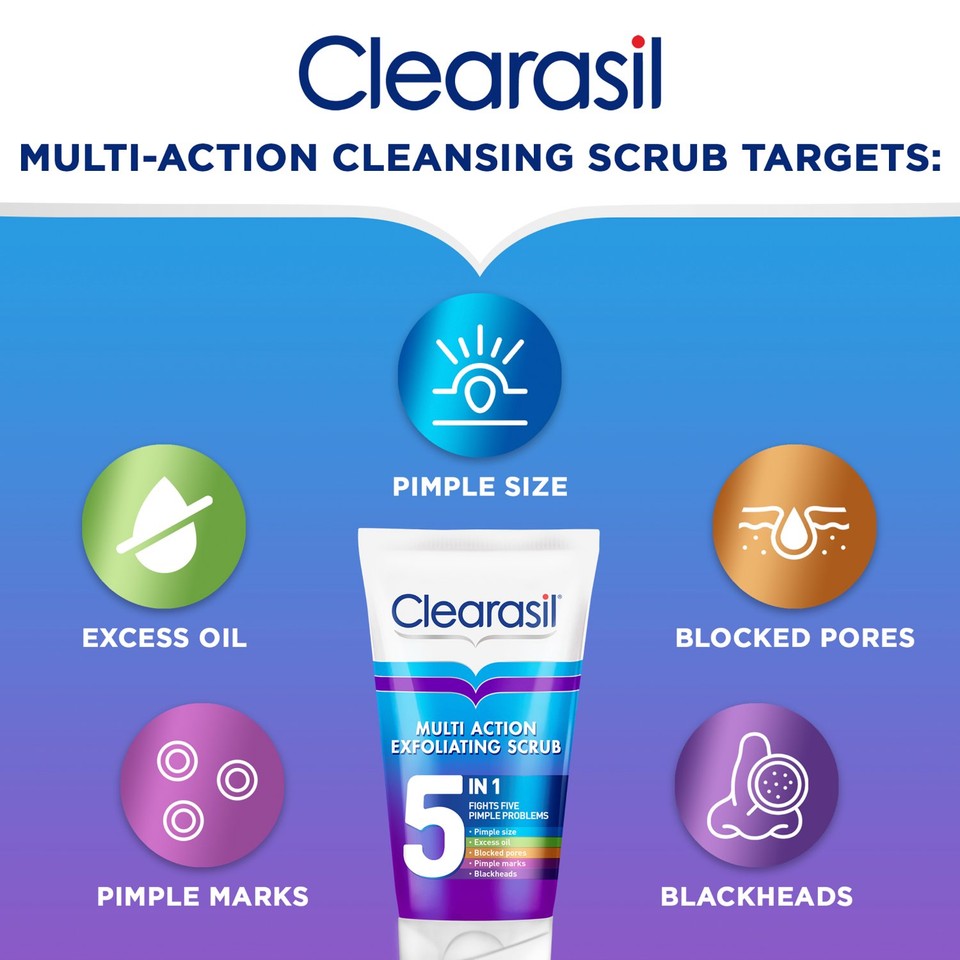 Clearasil Multi Action 5in1 Exfoliating Scrub - Morrisons Online ...