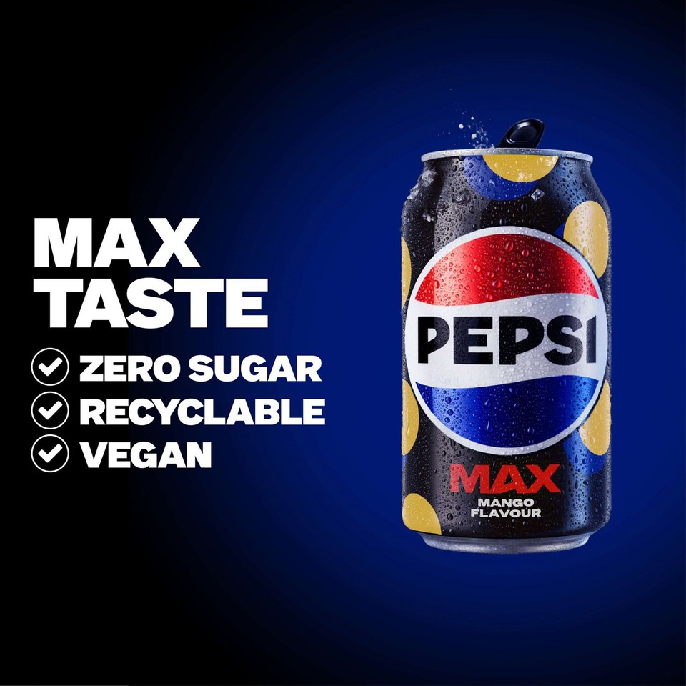 Pepsi Max Mango No Sugar Cola Cans - Morrisons Online Groceries & Offers