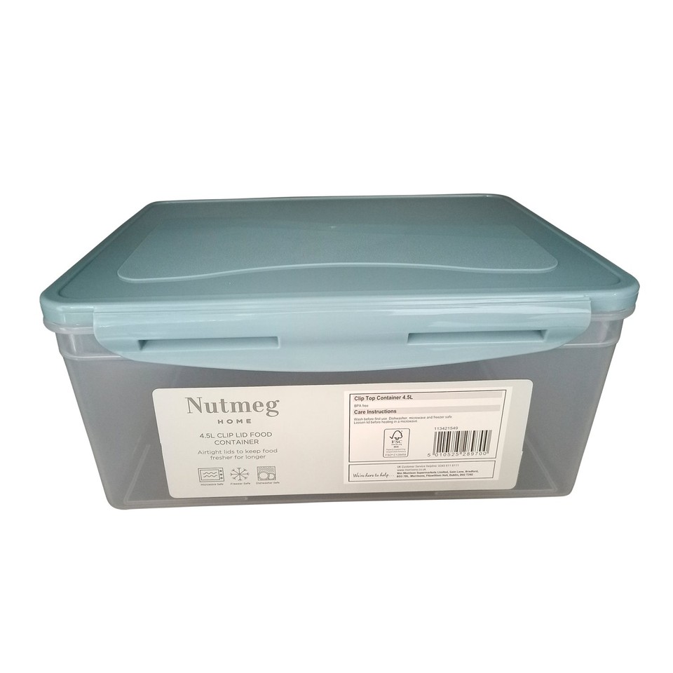 Nutmeg Home Rectangular Clip Top Container 4500ml - Morrisons Online ...