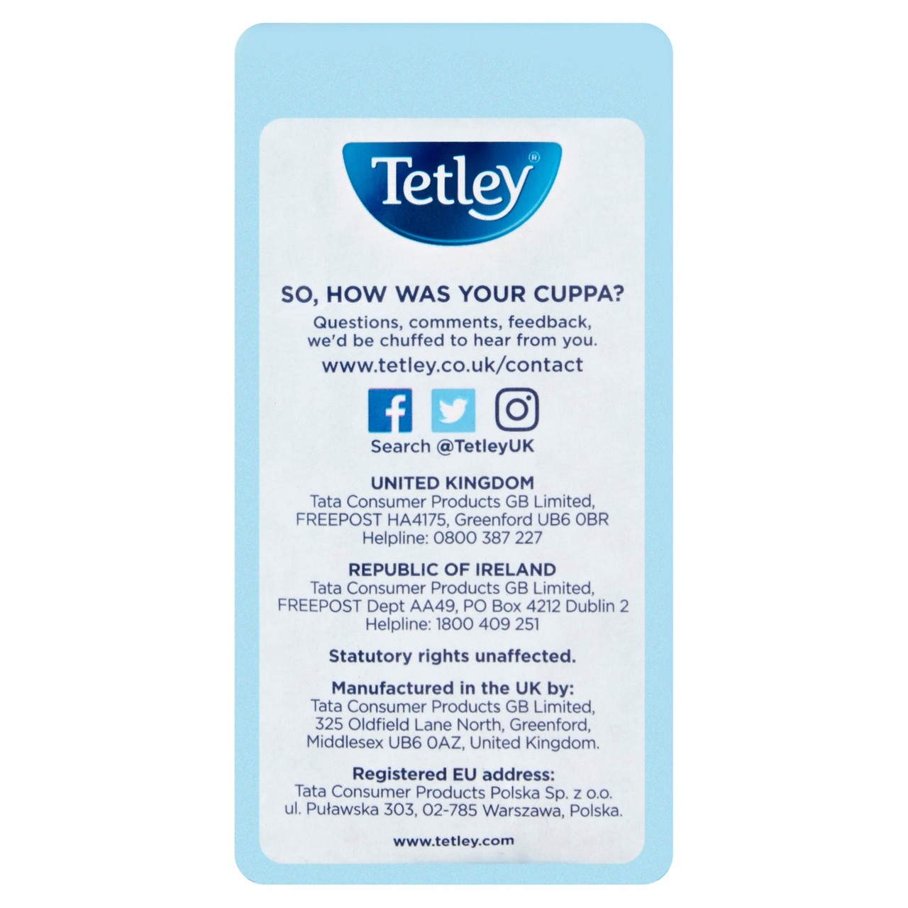 Tetley Decaf 40 Tea Bags 125g - Morrisons Online Groceries & Offers