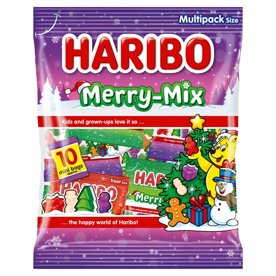 Haribo Merry Mix Sweets 10 Mini Bags 160g - Morrisons Online Groceries ...