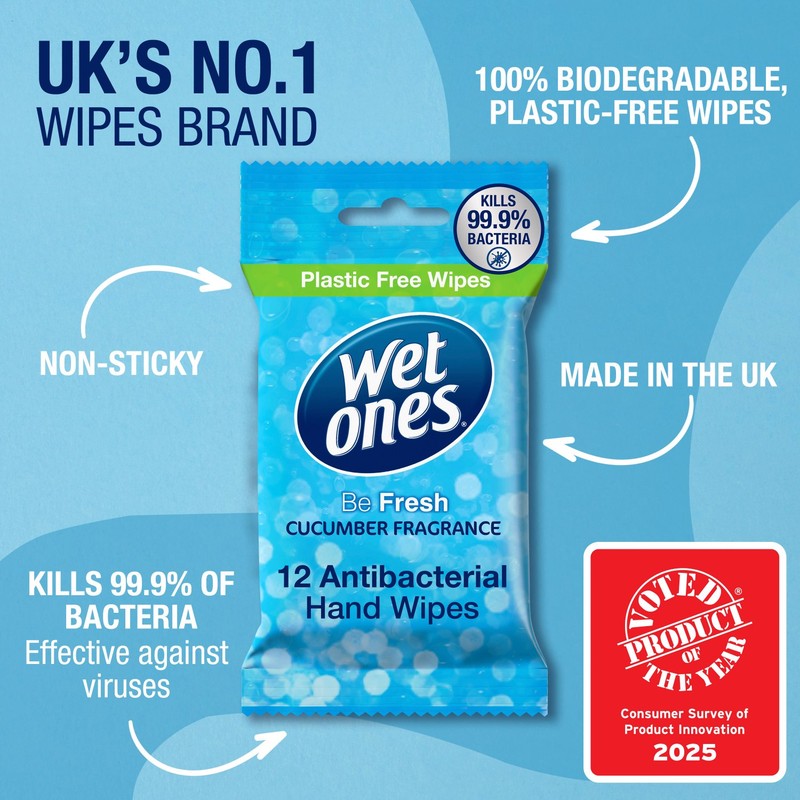 Wet Ones Be Fresh 12 Antibacterial Hand & Body Wipes - Morrisons Online ...