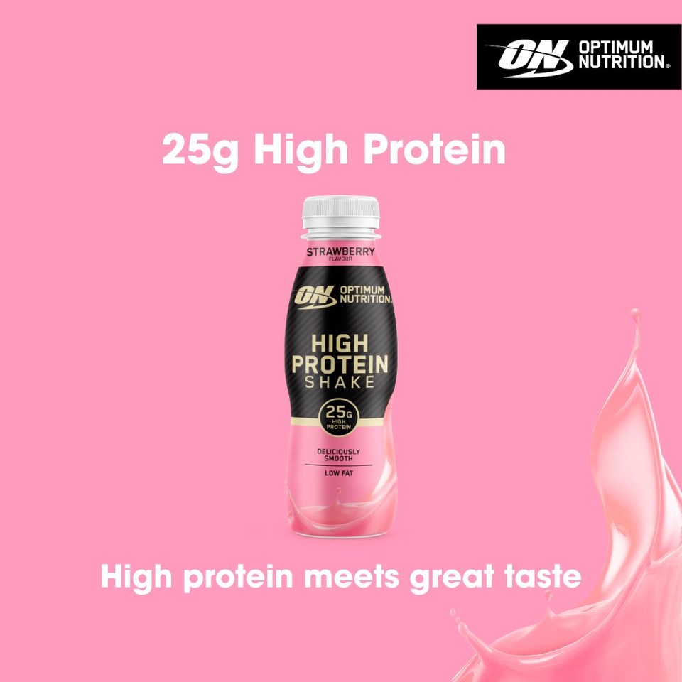 Optimum Nutrition High Protein Shake Strawberry Flavour 330ml ...