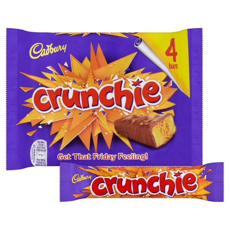Cadbury Crunchie Chocolate Bar 4 Pack Multipack - Morrisons Online ...