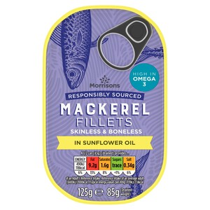 Morrisons Mackerel Fillets in Sunflower Oil (125g) - Morrisons Online ...