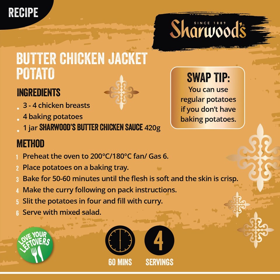 Sharwood's Indian Butter Chicken Mild Curry Cooking Sauce 420g ...