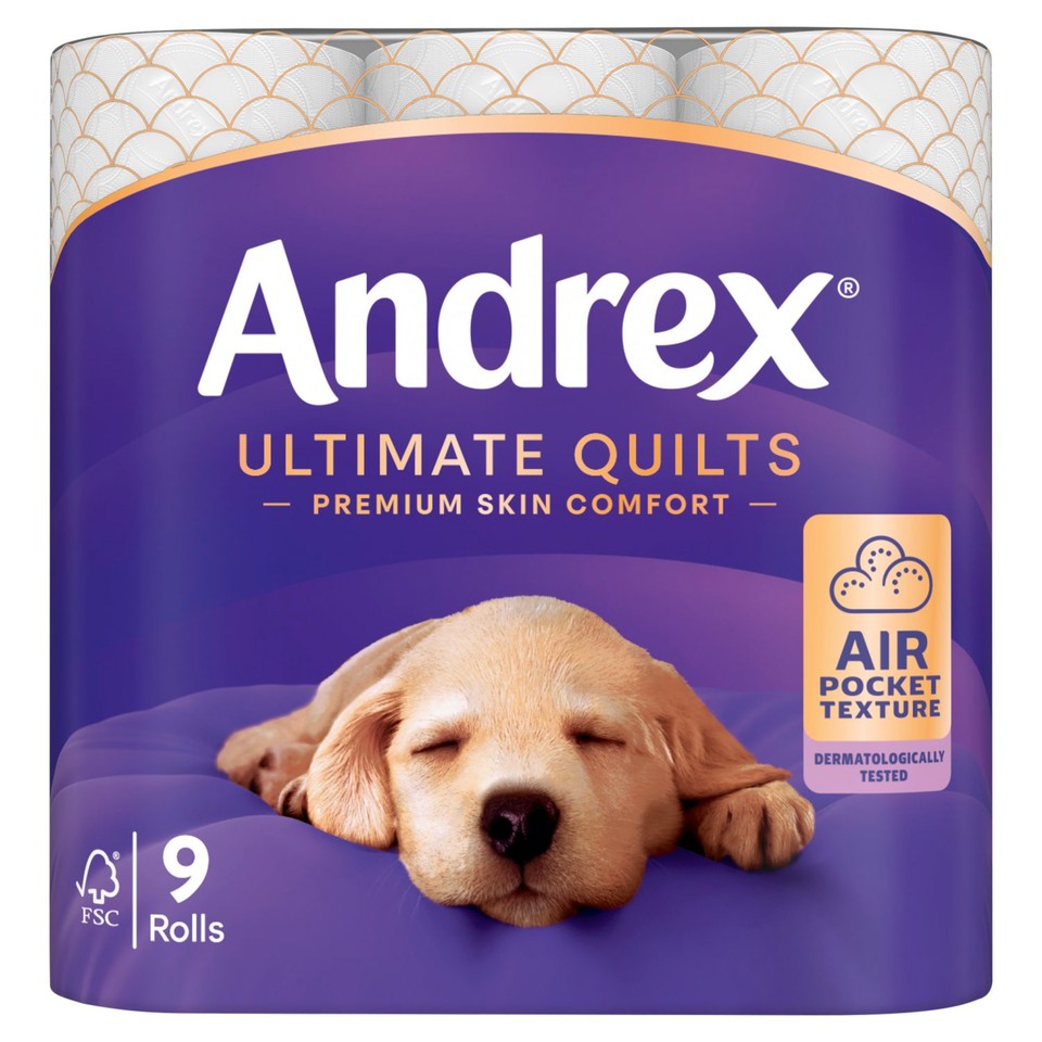 Andrex Ultimate Quilts Toilet Tissue 9 Pack - Morrisons Online ...