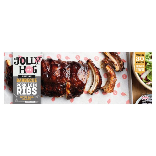 The Jolly Hog British Barbecue Pork Loin Ribs with BBQ Glaze 625g ...