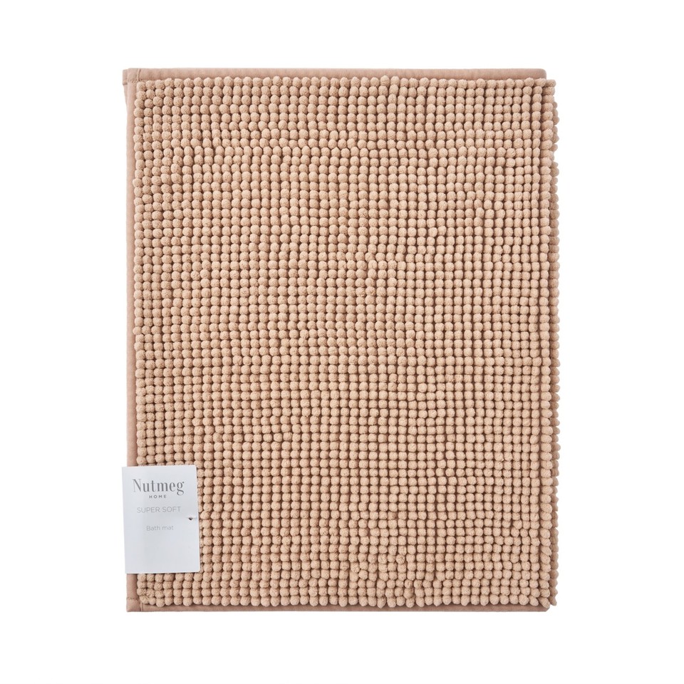 Nutmeg Home Supersoft Bath Mat Taupe - Morrisons Online Groceries & Offers