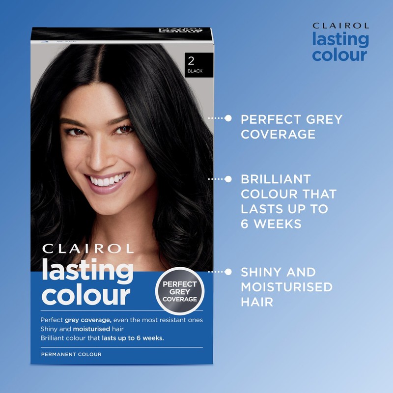 Clairol Lasting Colour Permanent Hair Dye 2 Black - Morrisons Online ...