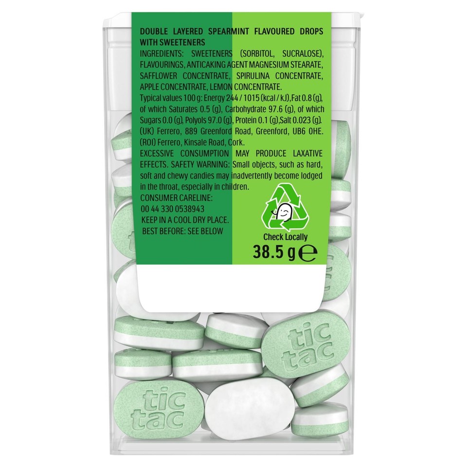 Tic Tac Two Spearmint Sweets 38.5g - Morrisons Online Groceries & Offers