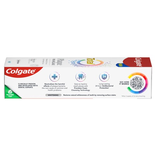 Colgate Total Plaque Pro Release Whitening Toothpaste - Morrisons ...