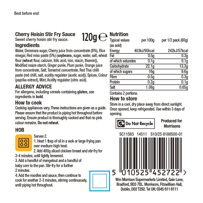 Morrisons Cherry Hoisin 120g - Morrisons Online Groceries & Offers