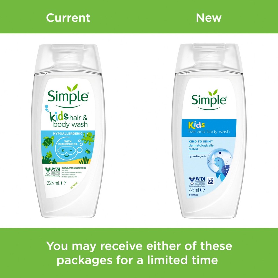 Simple Kids Hair & Body Wash 225ml - Morrisons Online Groceries & Offers