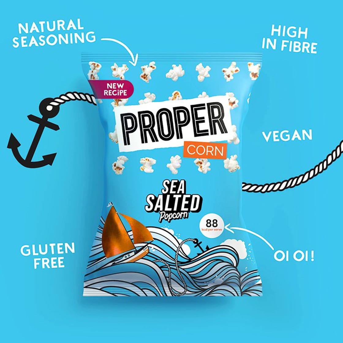 Proper Corn Lightly Sea Salted Popcorn 70g - Morrisons Online Groceries ...