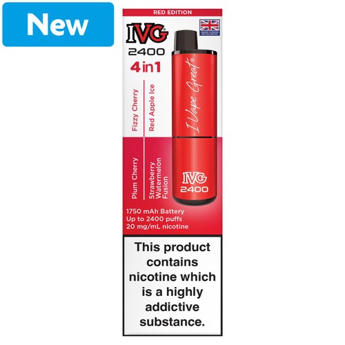 IVG 2400 Rechargeable Red Edition 20mg - Morrisons Online Groceries ...