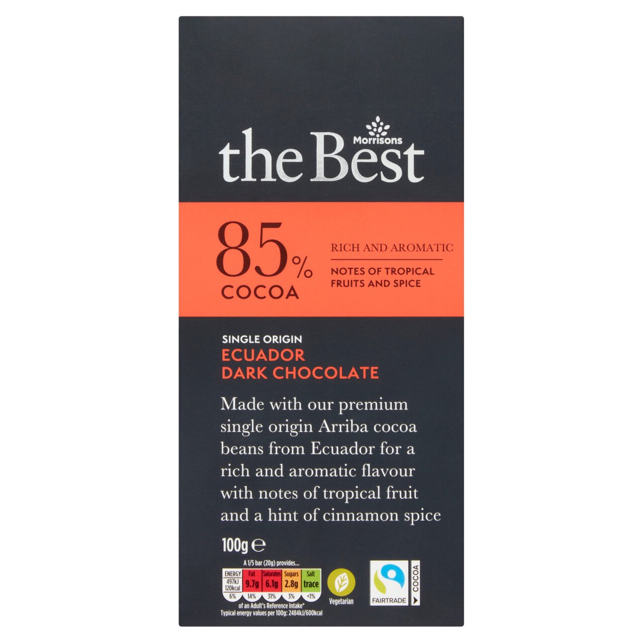 Morrisons The Best 85% Cocoa Ecuador Dark Chocolate - Morrisons Online ...