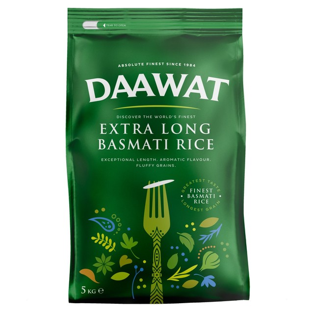 Daawat Extra Long Basmati Rice 5kg - Morrisons Online Groceries & Offers
