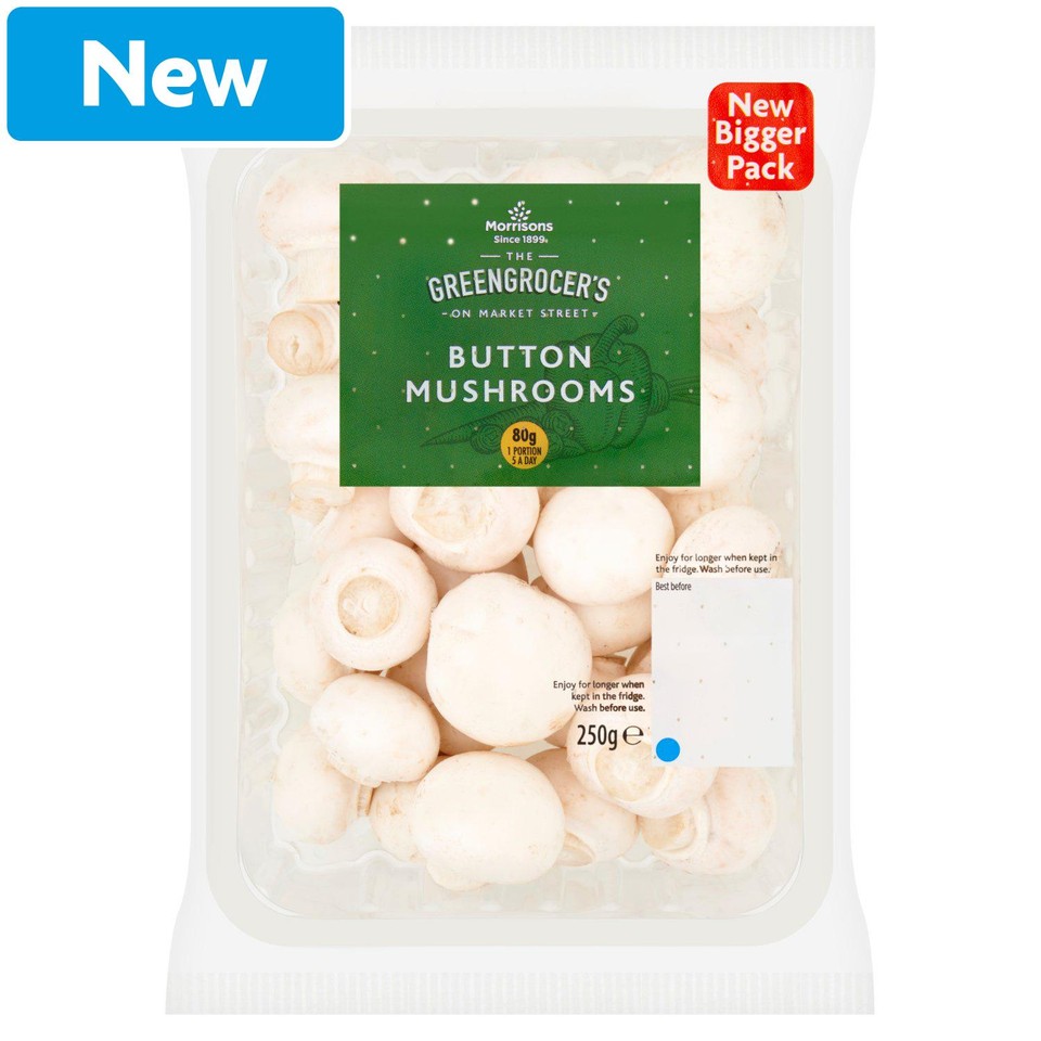 Morrisons Button Mushrooms 250g - Morrisons Online Groceries & Offers