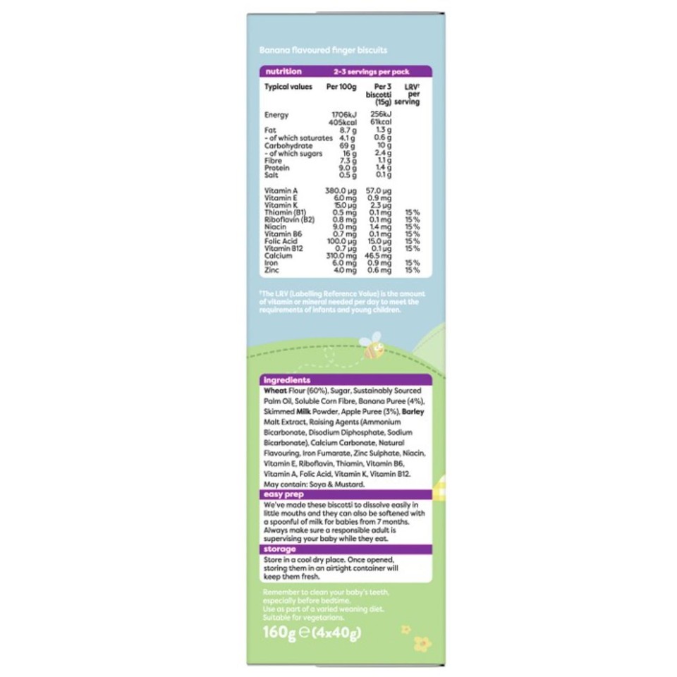 Heinz Peppa Pig Banana Biscotti 4 x 40g - Morrisons Online Groceries ...