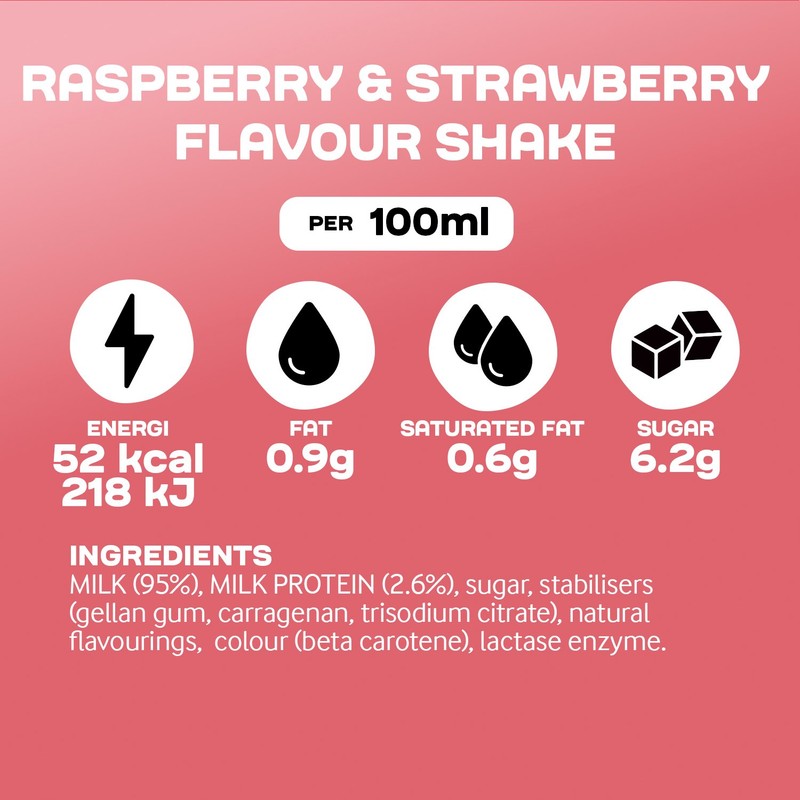 Arla Protein Strawberry and Raspberry Flavoured Milk Shake 482ml ...