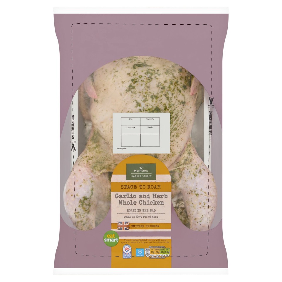 Morrisons Roast In The Bag Garlic & Herb Whole Chicken 1.6kg ...