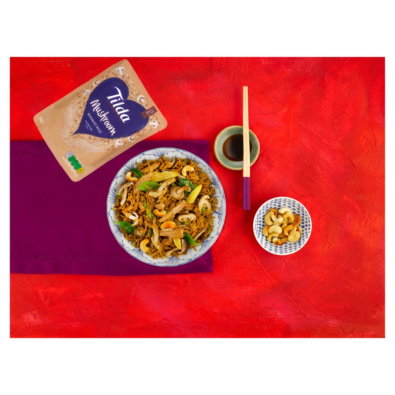 Tilda Microwave Mushroom Basmati Rice - Morrisons Online Groceries & Offers