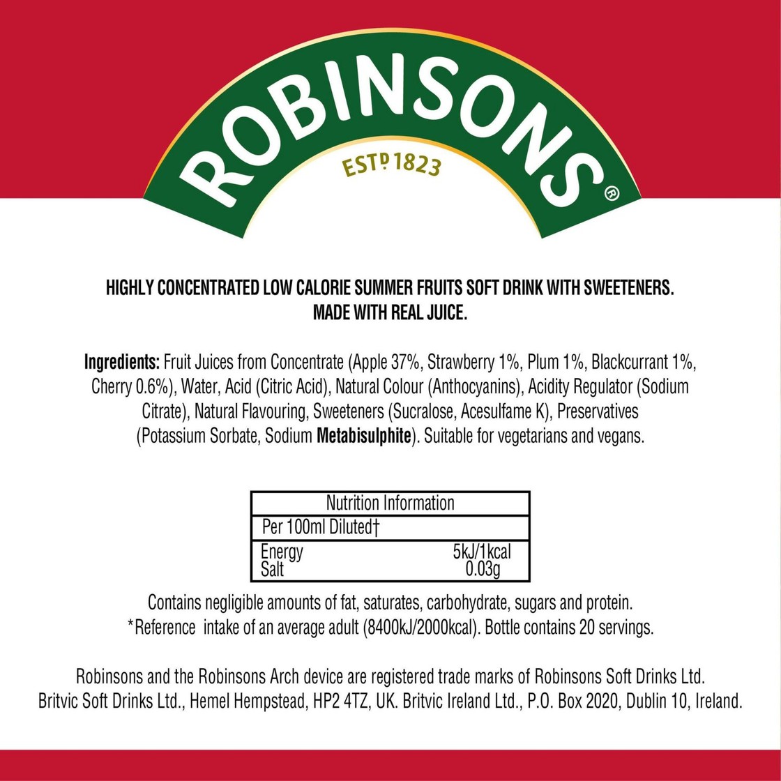 Robinsons Mini Summer Fruits On-The-Go Squash - Morrisons Online ...