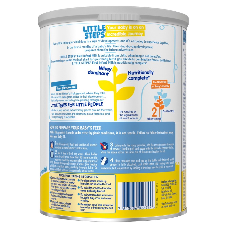 Little Steps From Birth First Infant Milk 800g - Morrisons Online ...