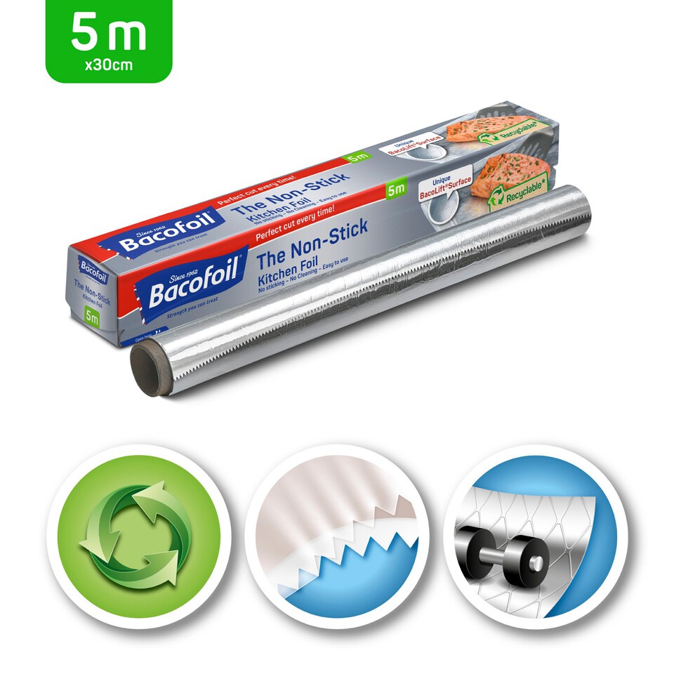 Bacofoil The Non Stick Kitchen Foil 5m x 300mm - Morrisons Online ...
