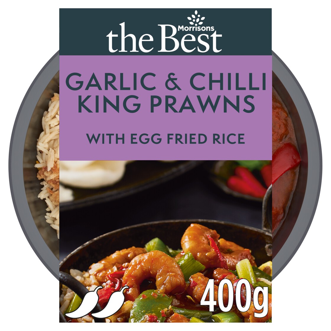 Morrisons The Best Garlic & Chilli King Prawns with Egg Fried Rice - Morrisons Online Groceries ...