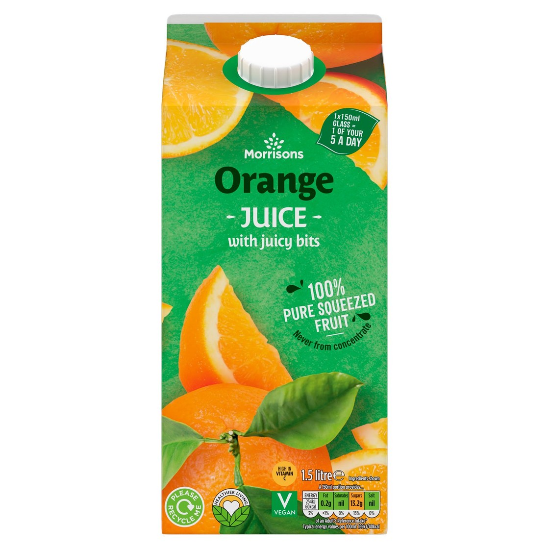 Morrisons 100% Orange Juice With Bits - Morrisons Online Groceries & Offers