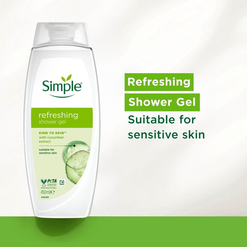 Simple Shower Gel Refreshing 450ml - Morrisons Online Groceries & Offers
