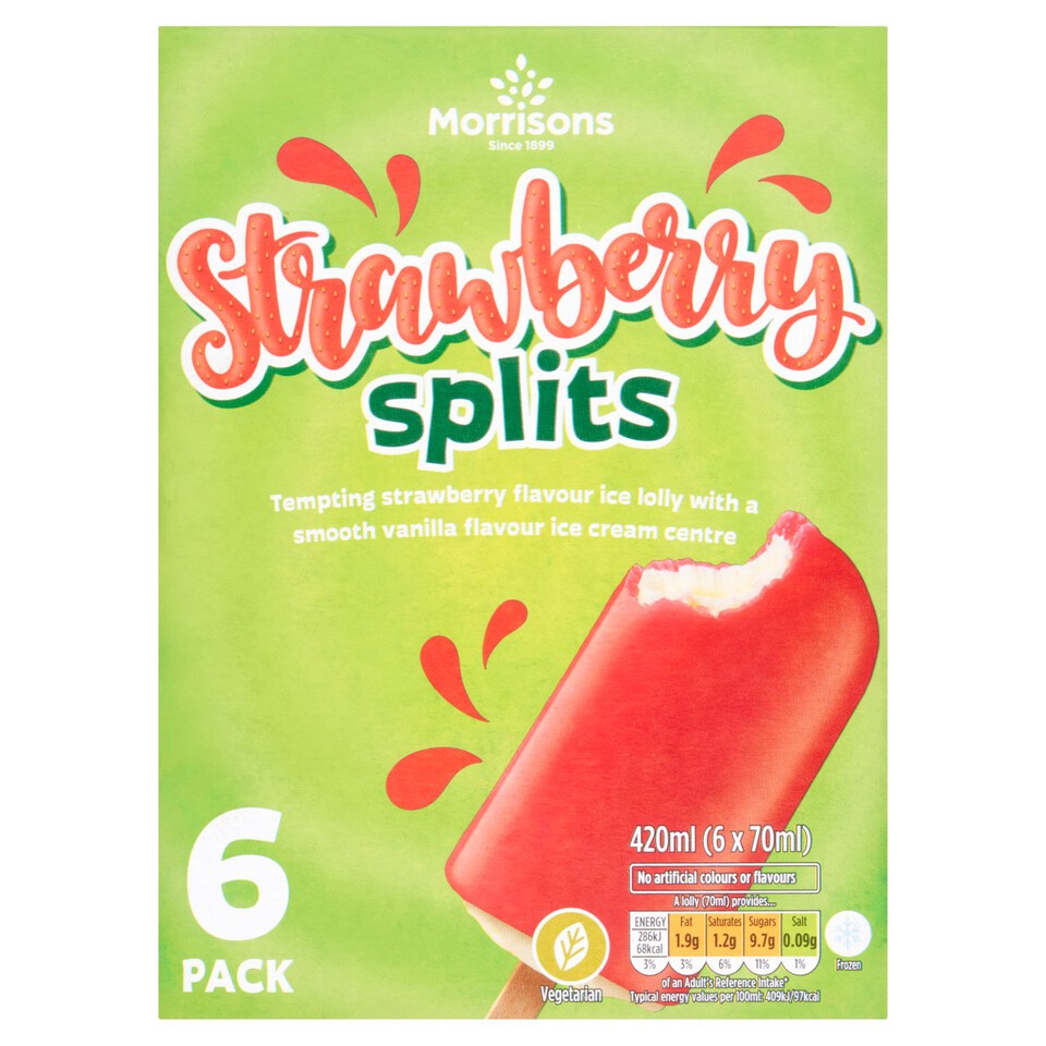 Morrisons Strawberry Split Ice Lollies - Morrisons Online Groceries ...
