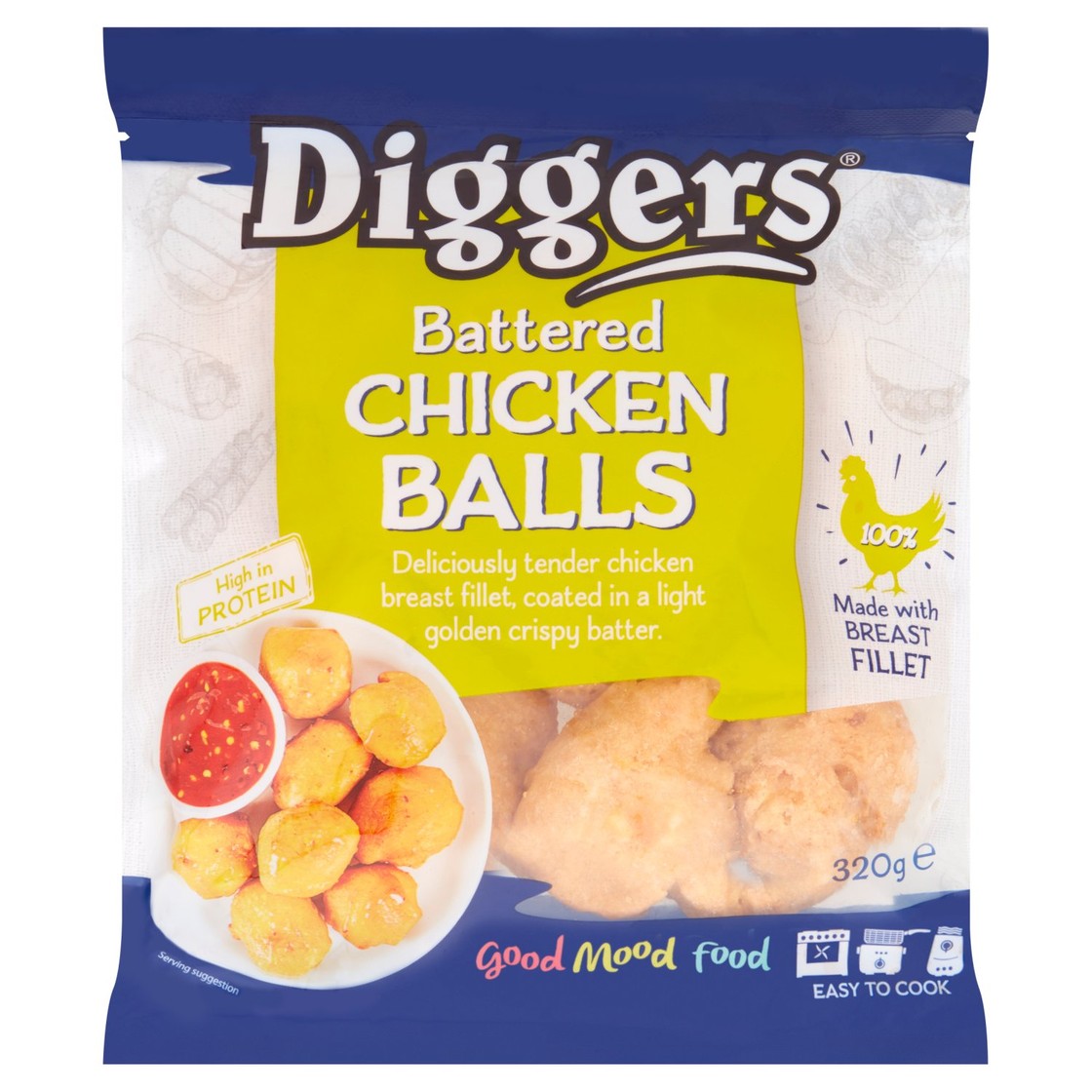 Diggers Battered Chicken Balls 320g - Morrisons Online Groceries & Offers