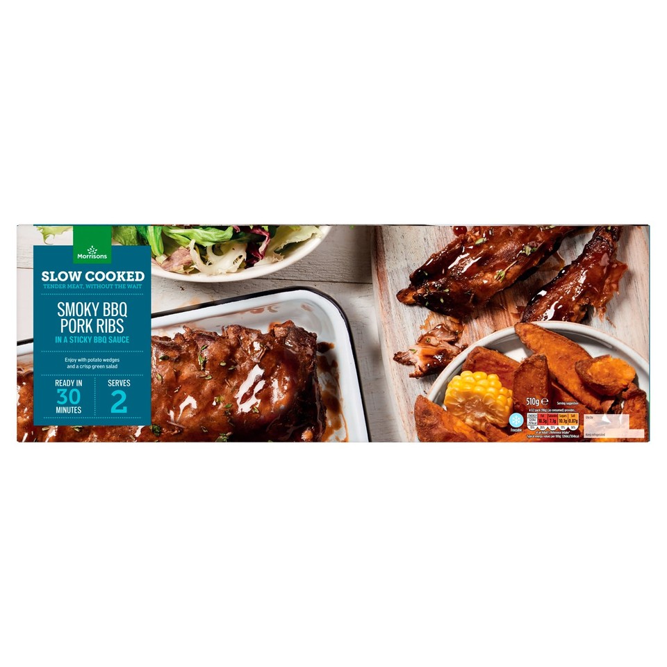 Morrisons Slow Cooked Smoky BBQ Pork Ribs - Morrisons Online Groceries ...