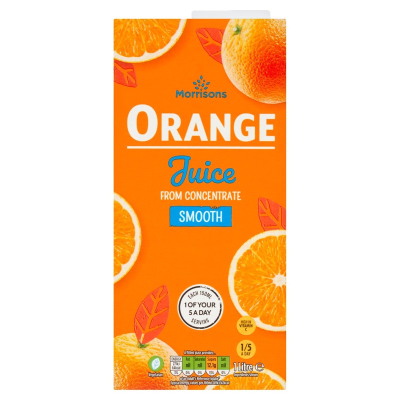 Morrisons Orange Juice From Concentrate Smooth 1L - Morrisons Online ...