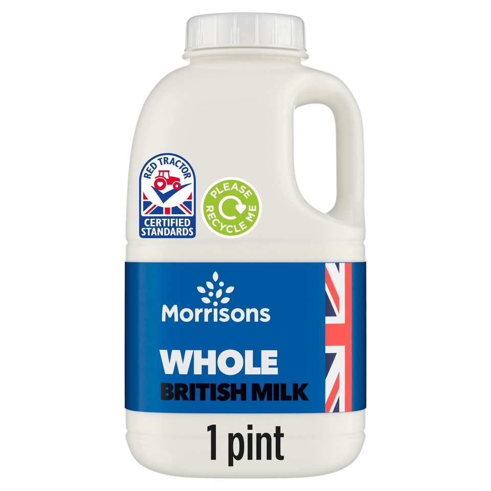 Morrisons Whole British Milk 1 Pint - Morrisons Online Groceries & Offers