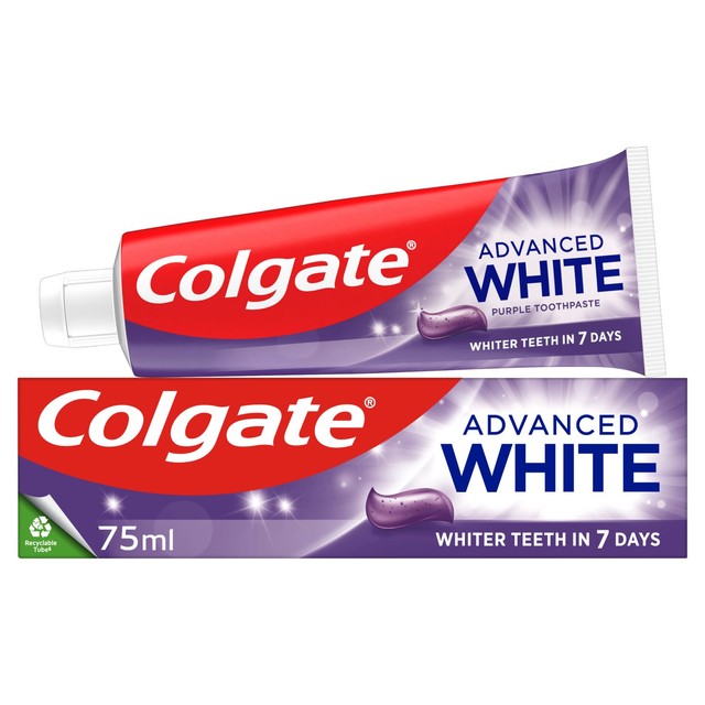 Colgate Advanced White Purple Teeth Whitening Toothpaste 75ml ...